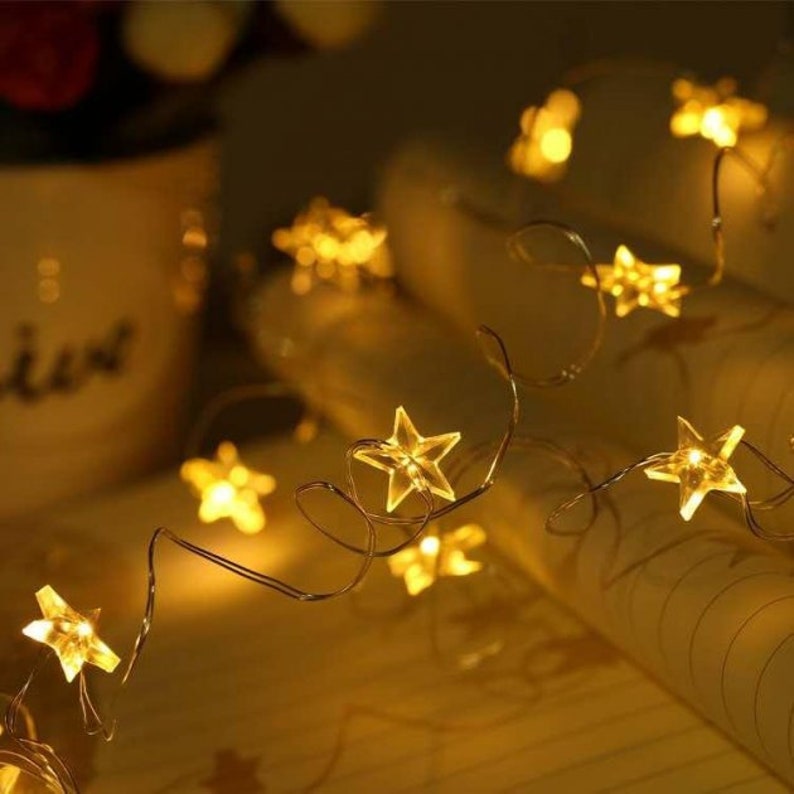 LED Filament With Stars Battery Operated Warm White - Etsy