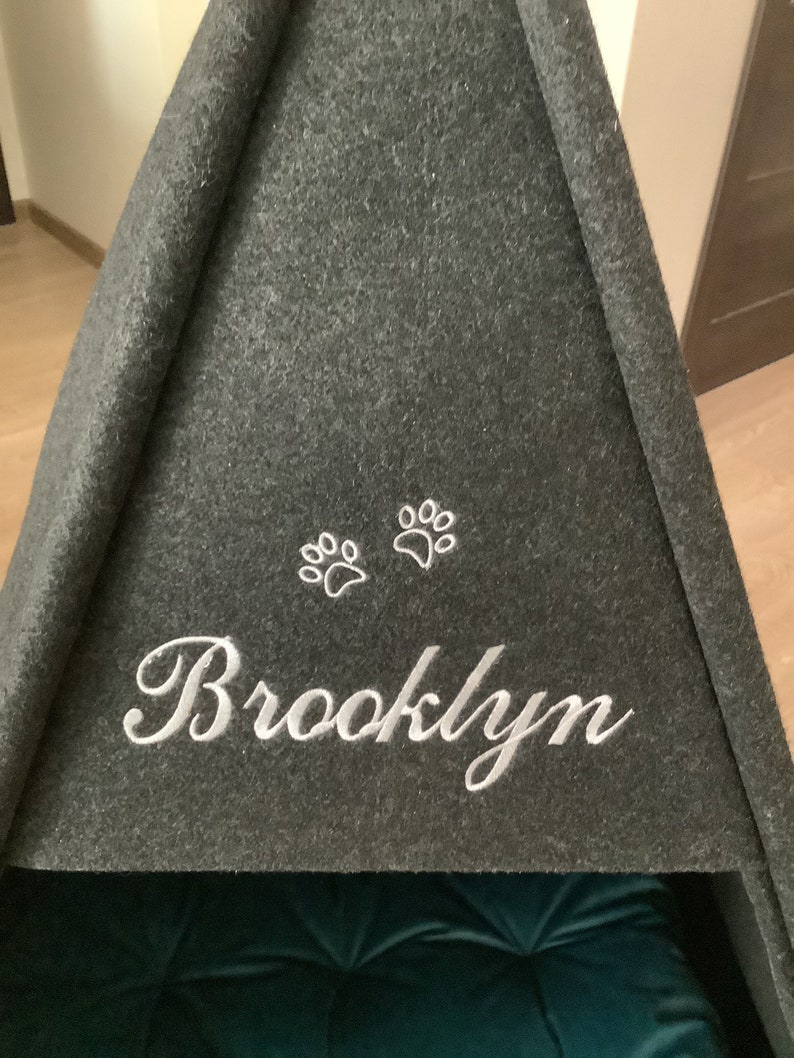 Mini Teepee Dog Bed Pet House Lounger Cover Puppy Tent With Black ...