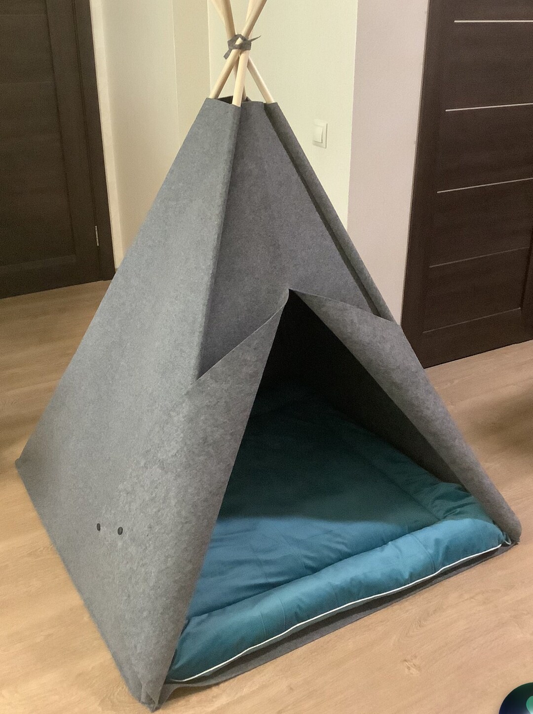 Mini Teepee Dog Bed Pet House Lounger Cover Puppy Tent With Black ...