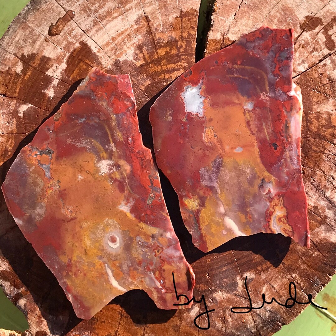 Gorgeous Orange and Red Jasper Slabs With Tiny Agate Pocket Windows - Etsy