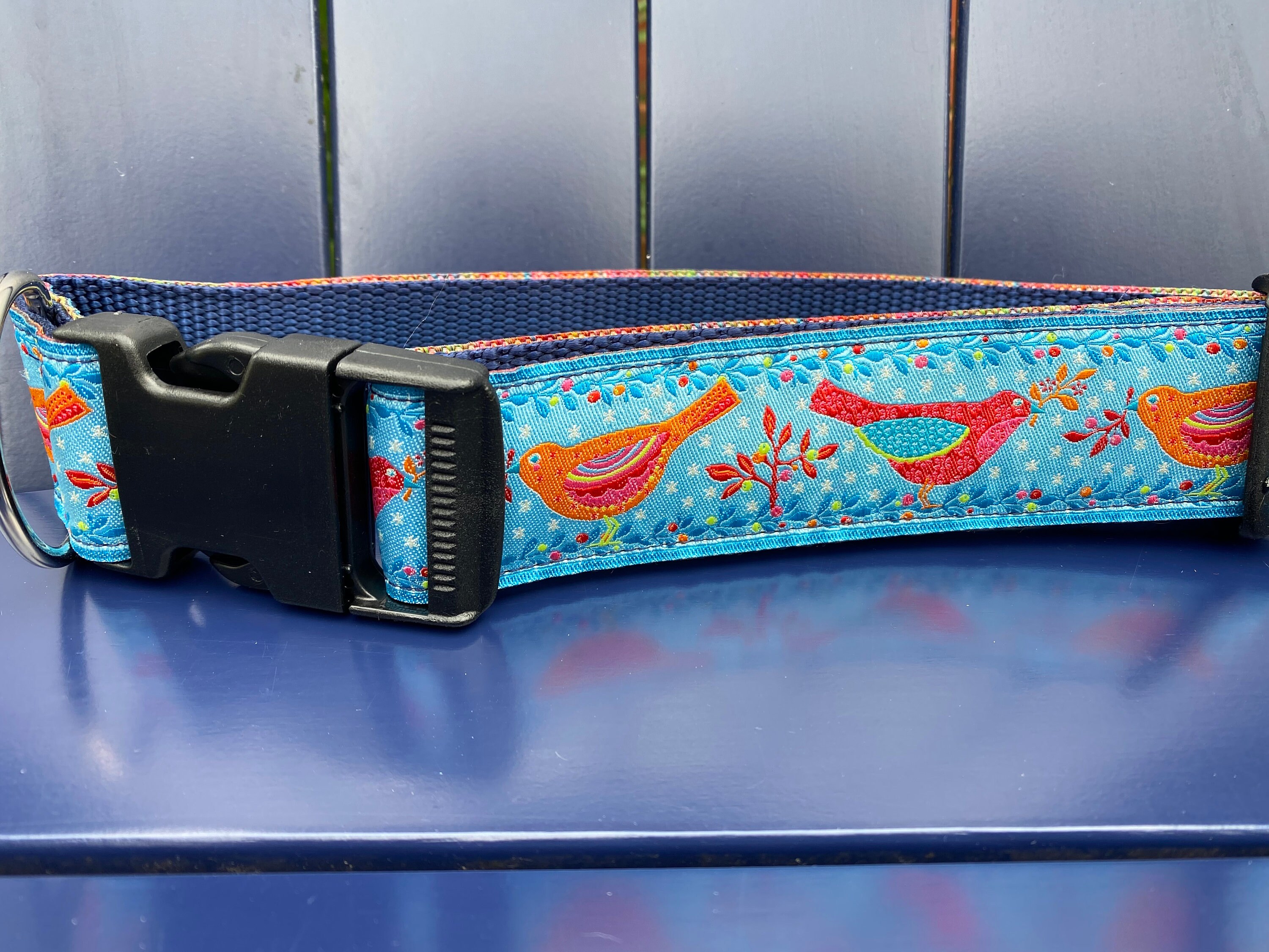 Colorful Birds Dog Collar 1.5 Martingale or Flat Buckle | Etsy