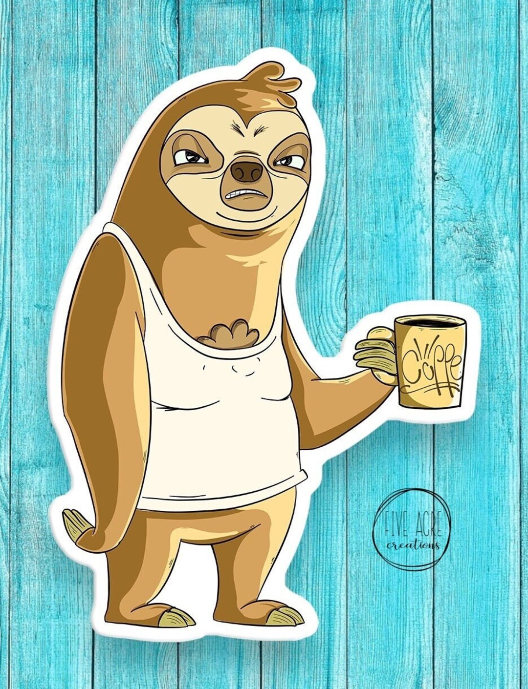 Adorable Sloth Sticker - Car Decal - Waterproof and Weatherproof Vinyl ...