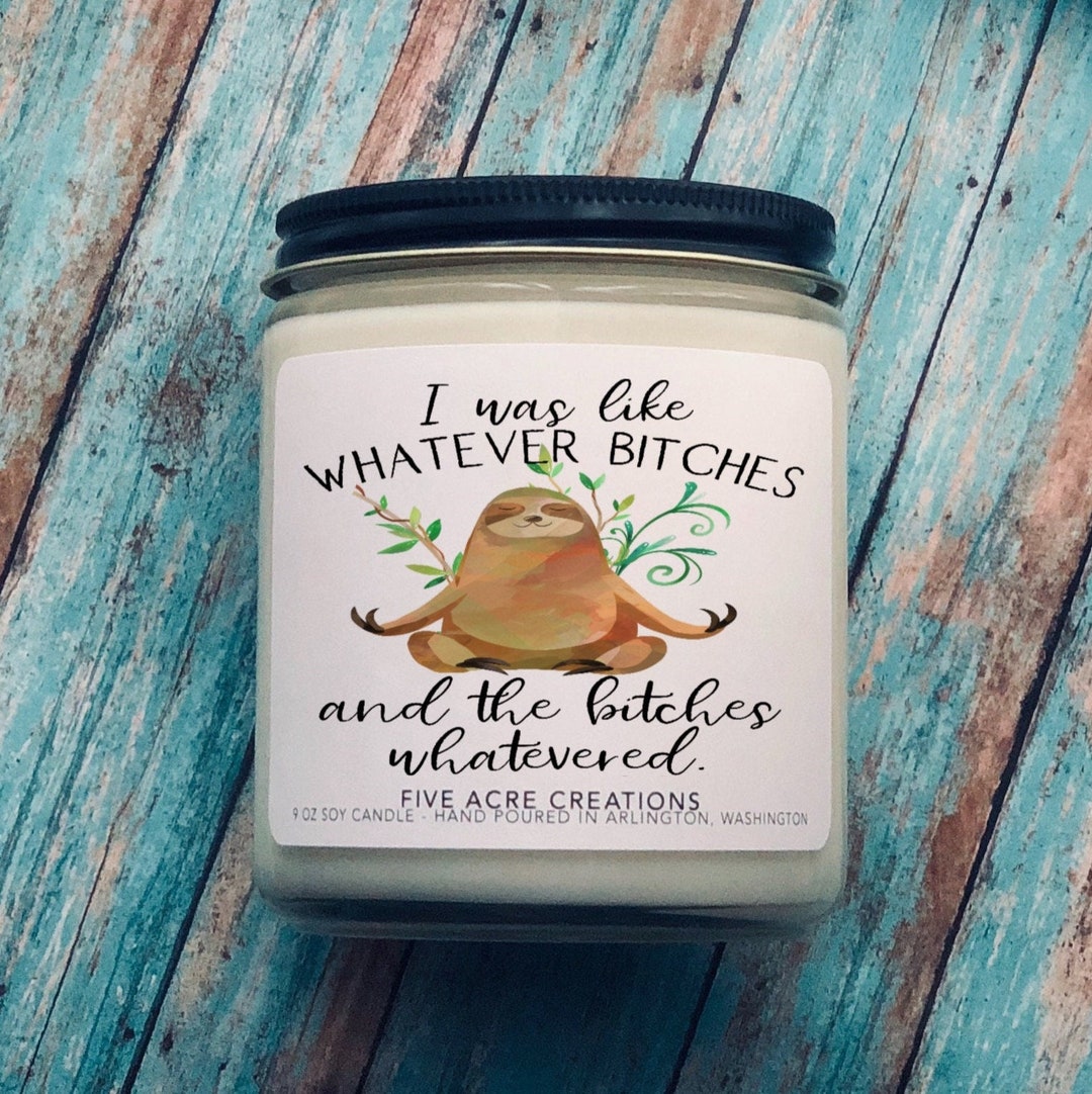 Funny Sloth Candle I Was Like Whatever Bitches and the Bitches ...