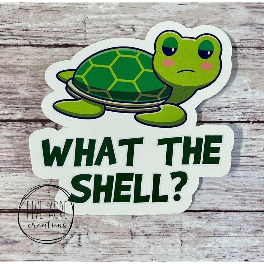 Funny Waterproof Sticker | Turtle Sticker | Laptop Decal | Weatherproof ...