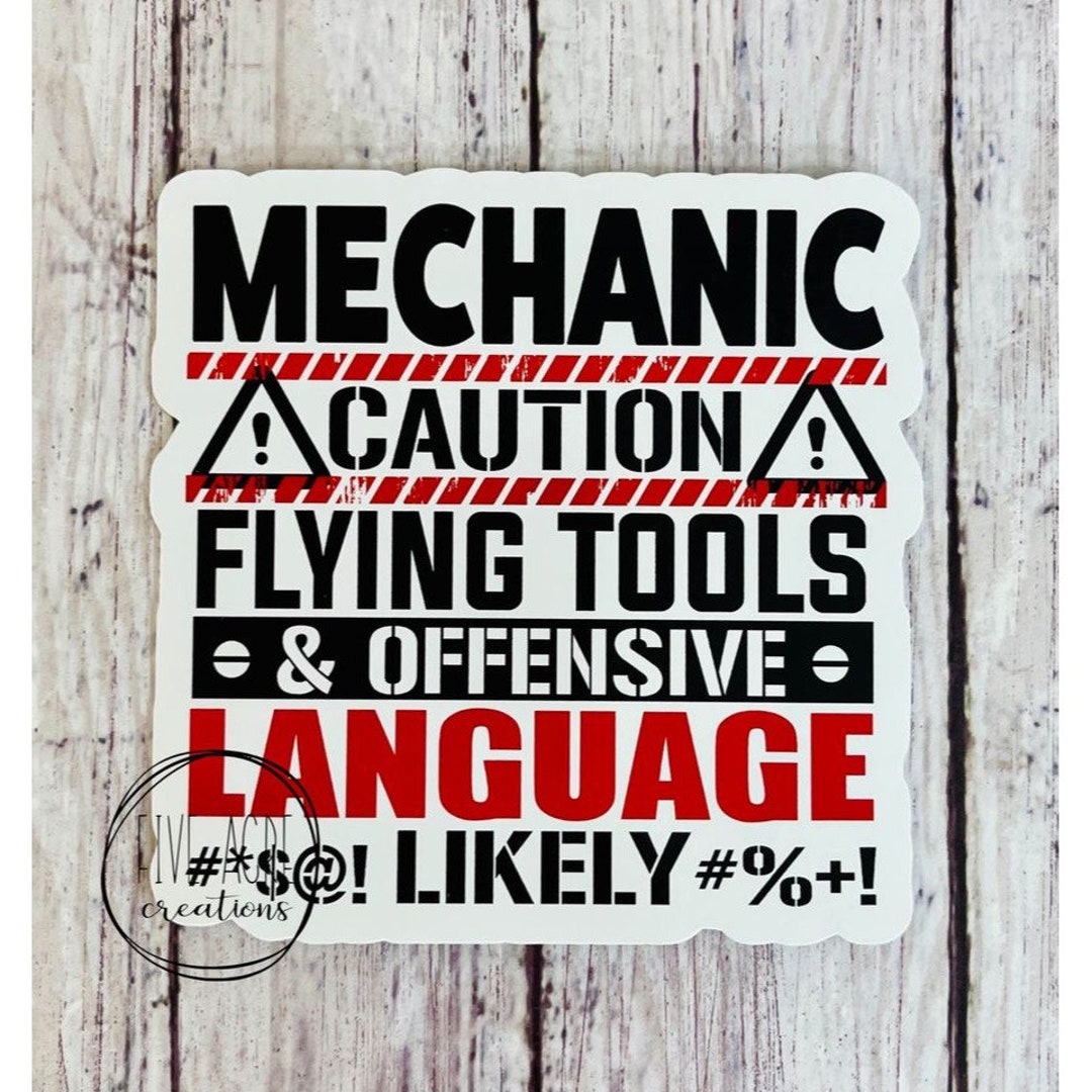 Funny Mechanic Decal | Waterproof Sticker | Toolbox Sticker | Truck ...