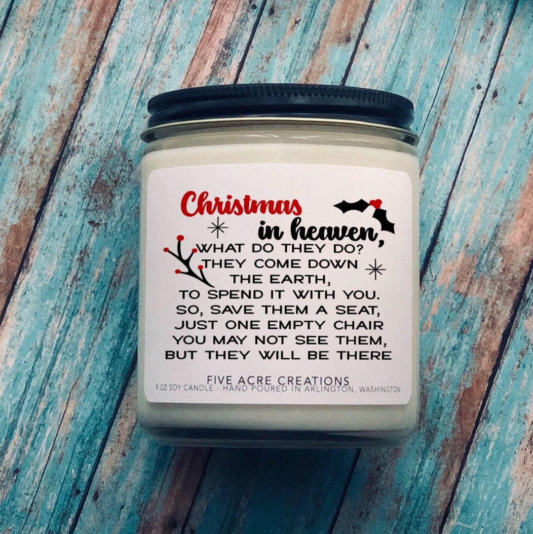 Memorial Candle Sympathy Gift Christmas in Heaven in Memory of Loved ...