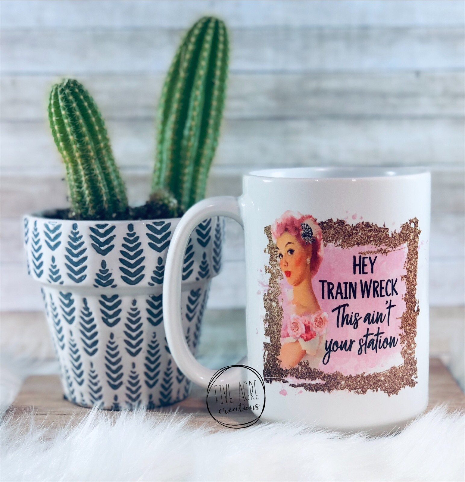 Funny Mug Rude Coffee Cup Retro Pin Up Lady Hey | Etsy