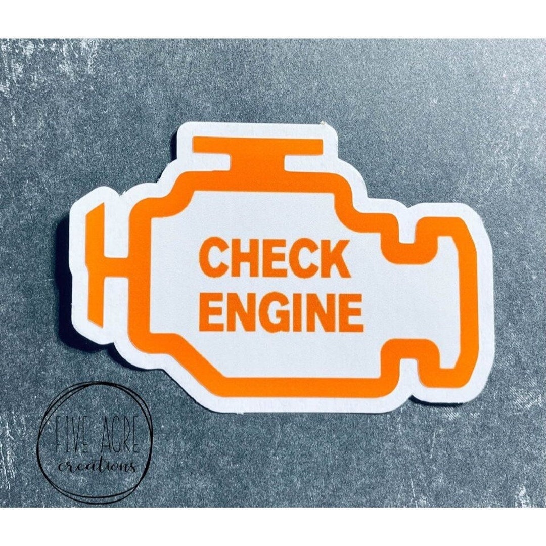 Check Engine Light - Vinyl Sticker - Waterproof Decal - Weatherproof ...