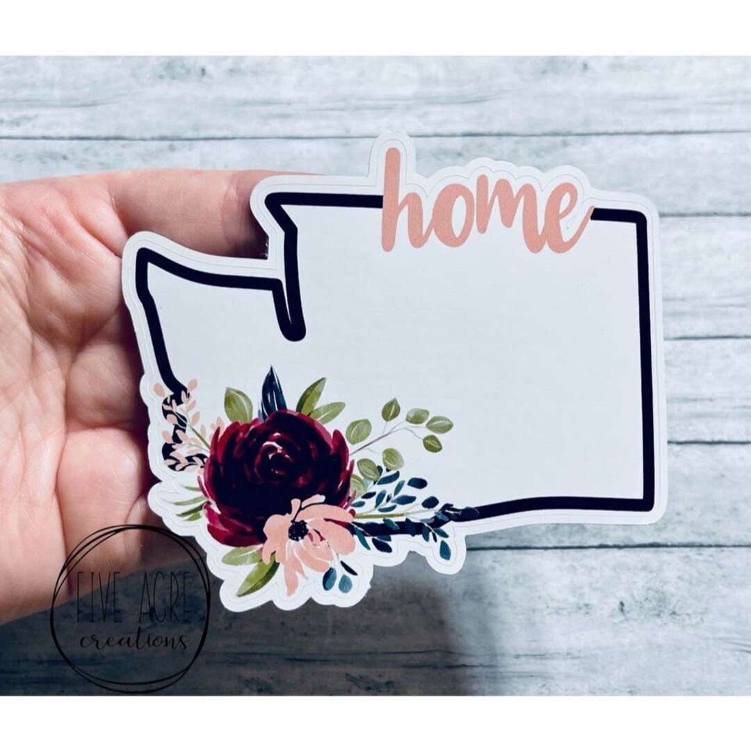 Washington State Decal | Waterproof Sticker | PNW | HOME | Cute Car ...
