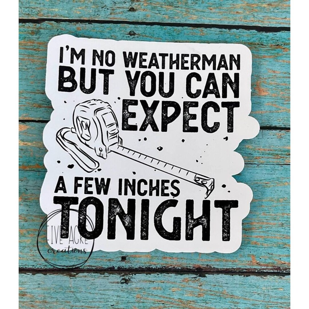 Funny Dirty Sticker - Gag Gift - A Few Inches Tonight - Car Decal ...