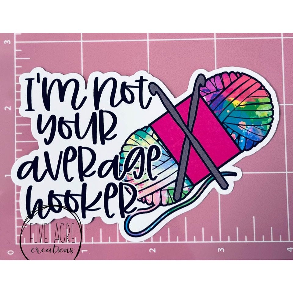 Cute Funny Knitting or Crochet Theme Sticker | Weatherproof Car Decal ...