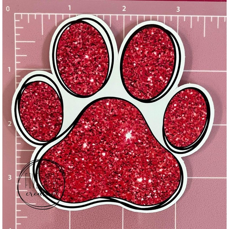 Cute Pink Faux Glitter Paw Print Sticker Laptop Decal - Etsy