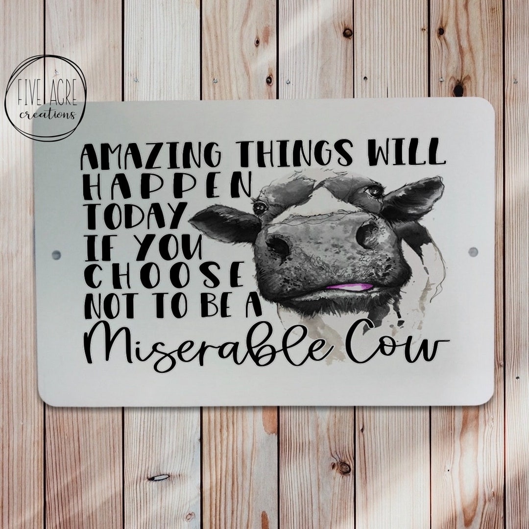 Funny Metal Sign | Amazing Things Will Happen If You Don't Be Miserable ...