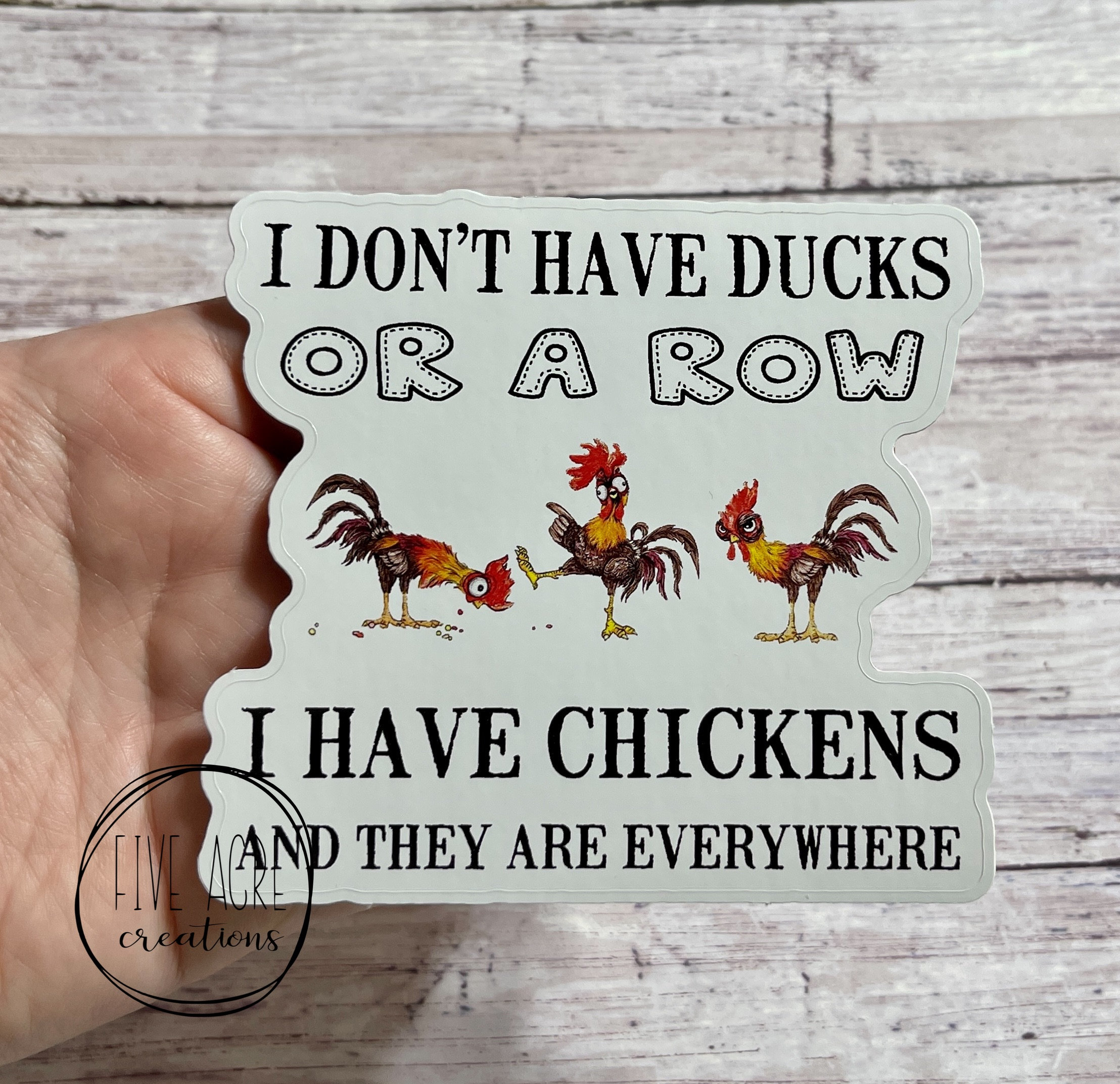 Funny Waterproof Weatherproof Vinyl Sticker Cute Chicken - Etsy