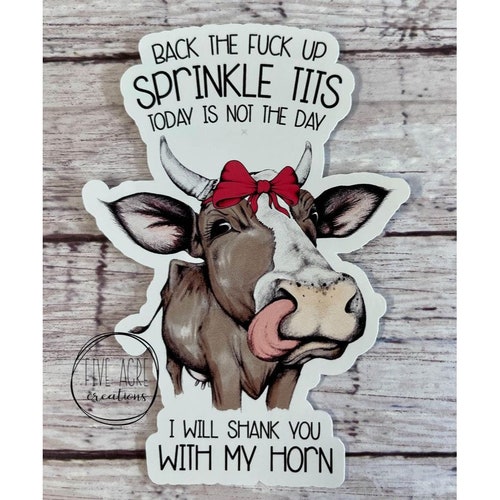 Funny Cow Waterproof Sticker Car Decal Laptop Sticker - Etsy