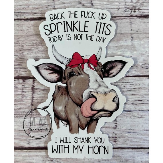 Funny Cow Waterproof Sticker Car Decal Laptop Sticker - Etsy
