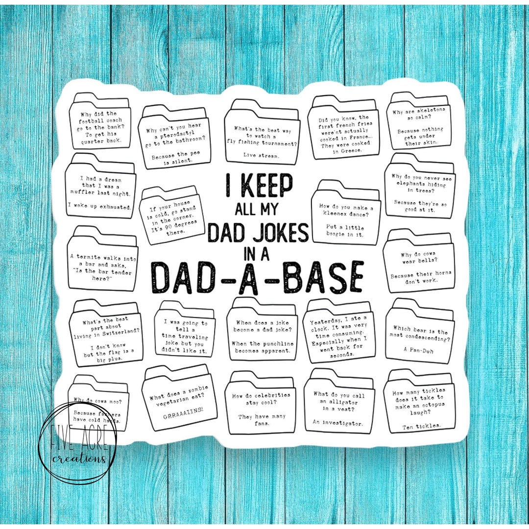I Keep My Jokes in A Dad-a-base | Dad Jokes Decal | Funny Sassy Sticker ...