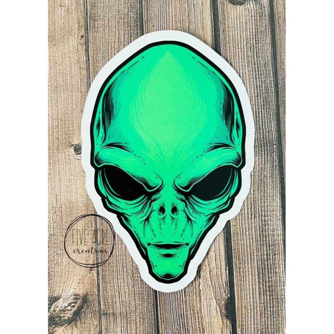 Alien Face Sticker | Car Decal | Laptop Sticker | Water Bottle Decal ...