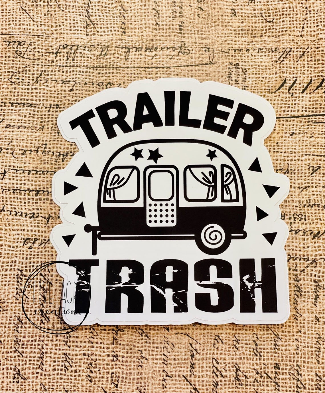 Trailer Trash Funny Camping Waterproof Weatherproof Vinyl | Etsy