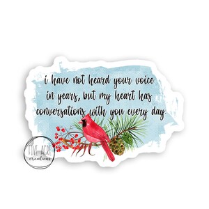 Red Cardinal Bird Decal | in Memory of Lost Loved One | Memorial Gift ...
