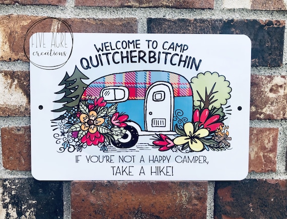 Funny Camping Sign Camper Trailer Motorhome RV Camp - Etsy