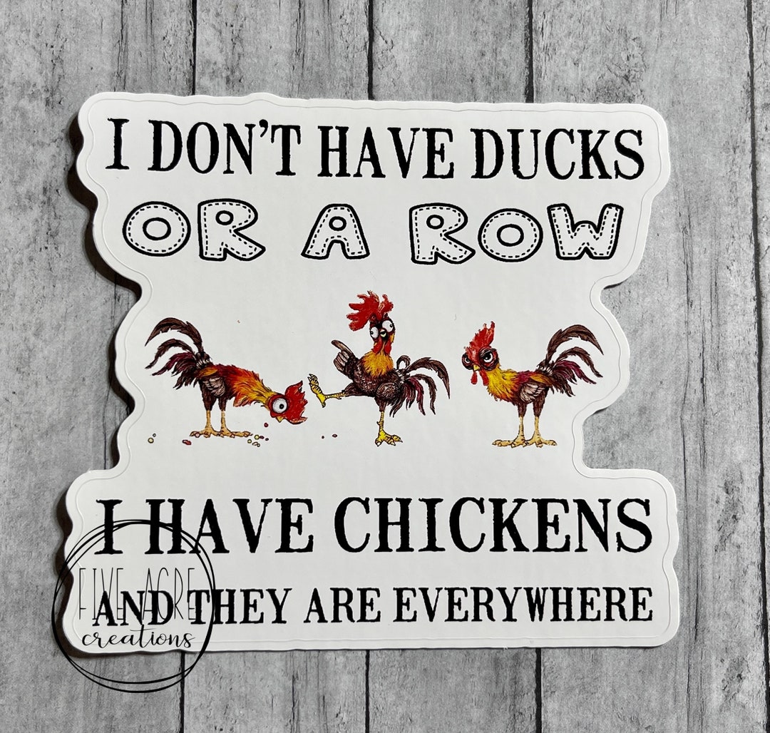 Funny Waterproof Weatherproof Vinyl Sticker | Cute Chicken Sticker ...