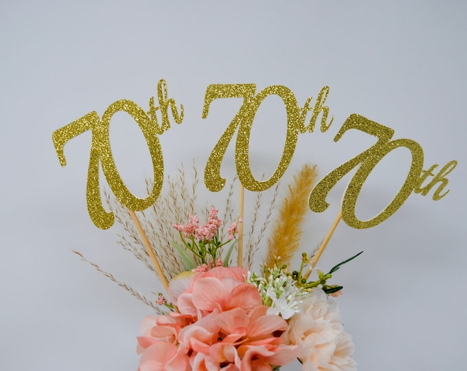 SET of THREE: 70th Birthday Centerpiece, 70th Anniversary, 70th ...