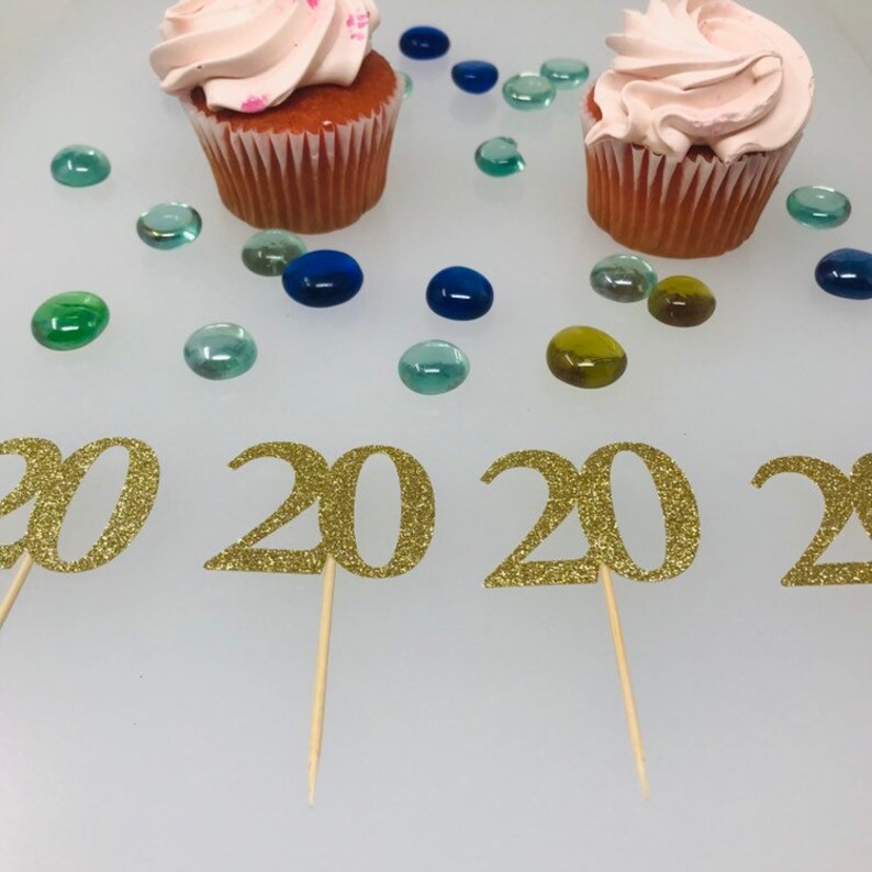 20th Birthday Cupcake Toppers, Birthday Decoration, 20th Birthday ...