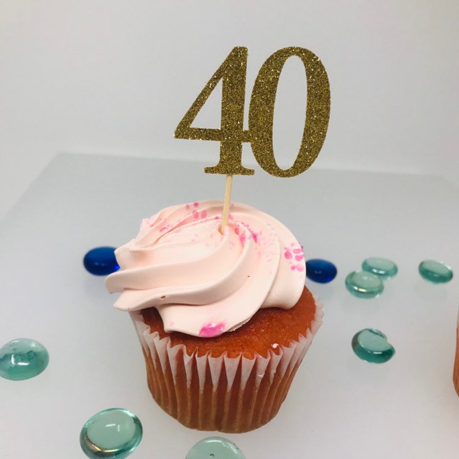 40th Birthday Cupcake Toppers, Birthday Decoration, 40th Birthday ...