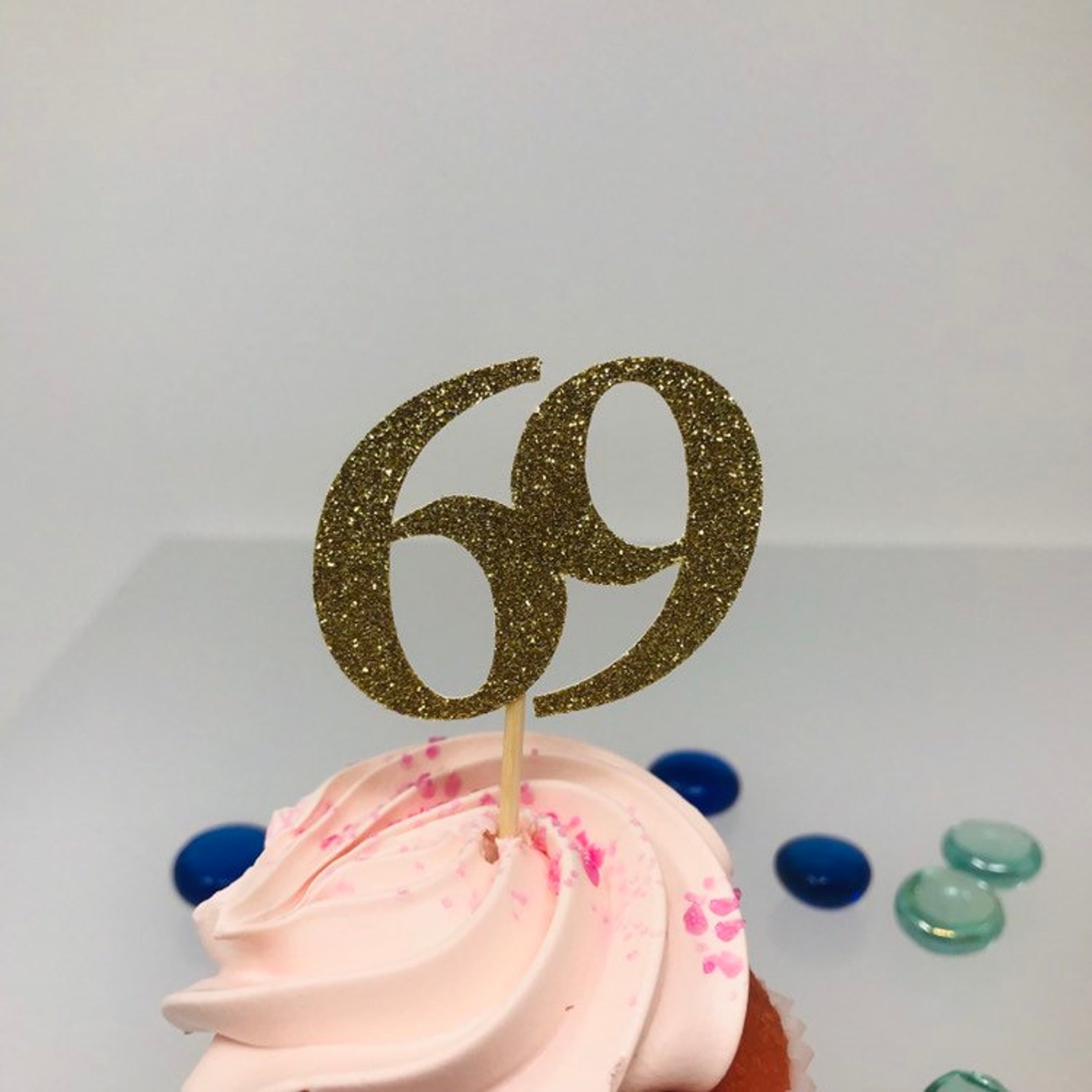 69th Birthday Cupcake Toppers Birthday Decoration 69 Cupcake | Etsy