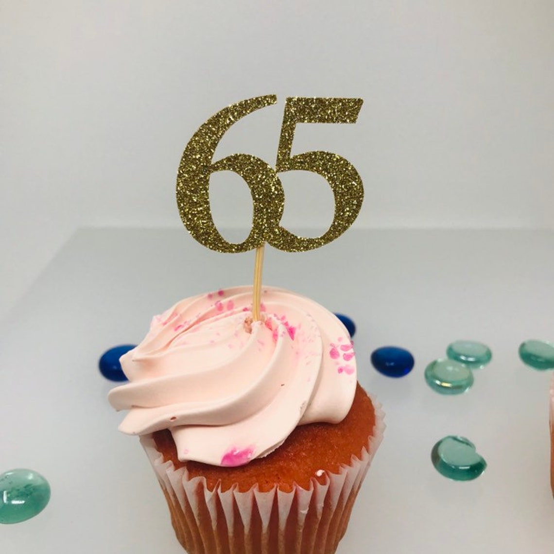65th Birthday Cupcake Toppers, Birthday Decoration, 65 Cupcake Toppers ...