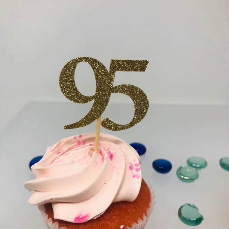 95th Birthday Cupcake Toppers, Birthday Decoration, 95 Cupcake Topper ...