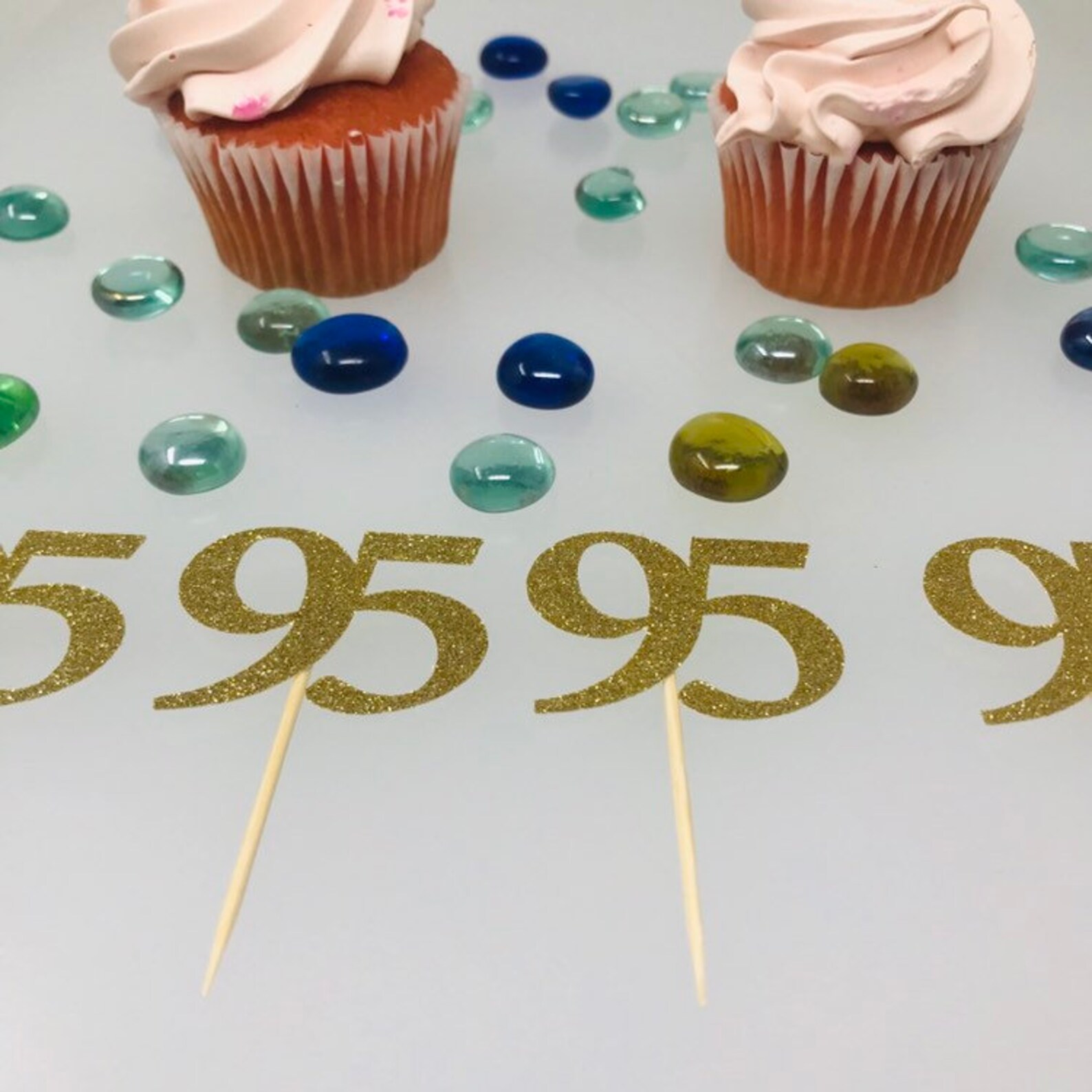 95th Birthday Cupcake Toppers, Birthday Decoration, 95 Cupcake Topper ...