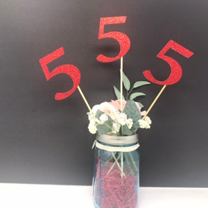 Birthday Centerpiece, 5th Anniversary, 5th Celebration, Five Years Old ...