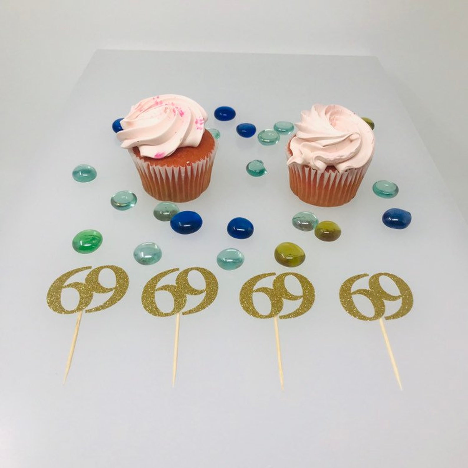 69th Birthday Cupcake Toppers Birthday Decoration 69 Cupcake | Etsy