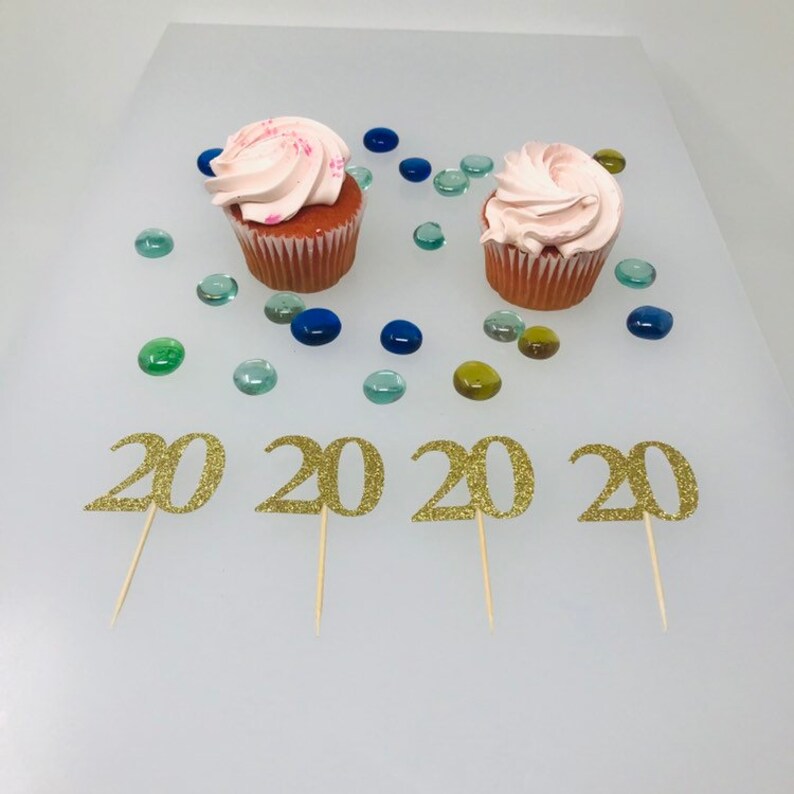 20th Birthday Cupcake Toppers, Birthday Decoration, 20th Birthday ...