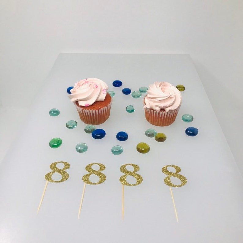 8th Birthday Cupcake Toppers Birthday Decoration 8th | Etsy