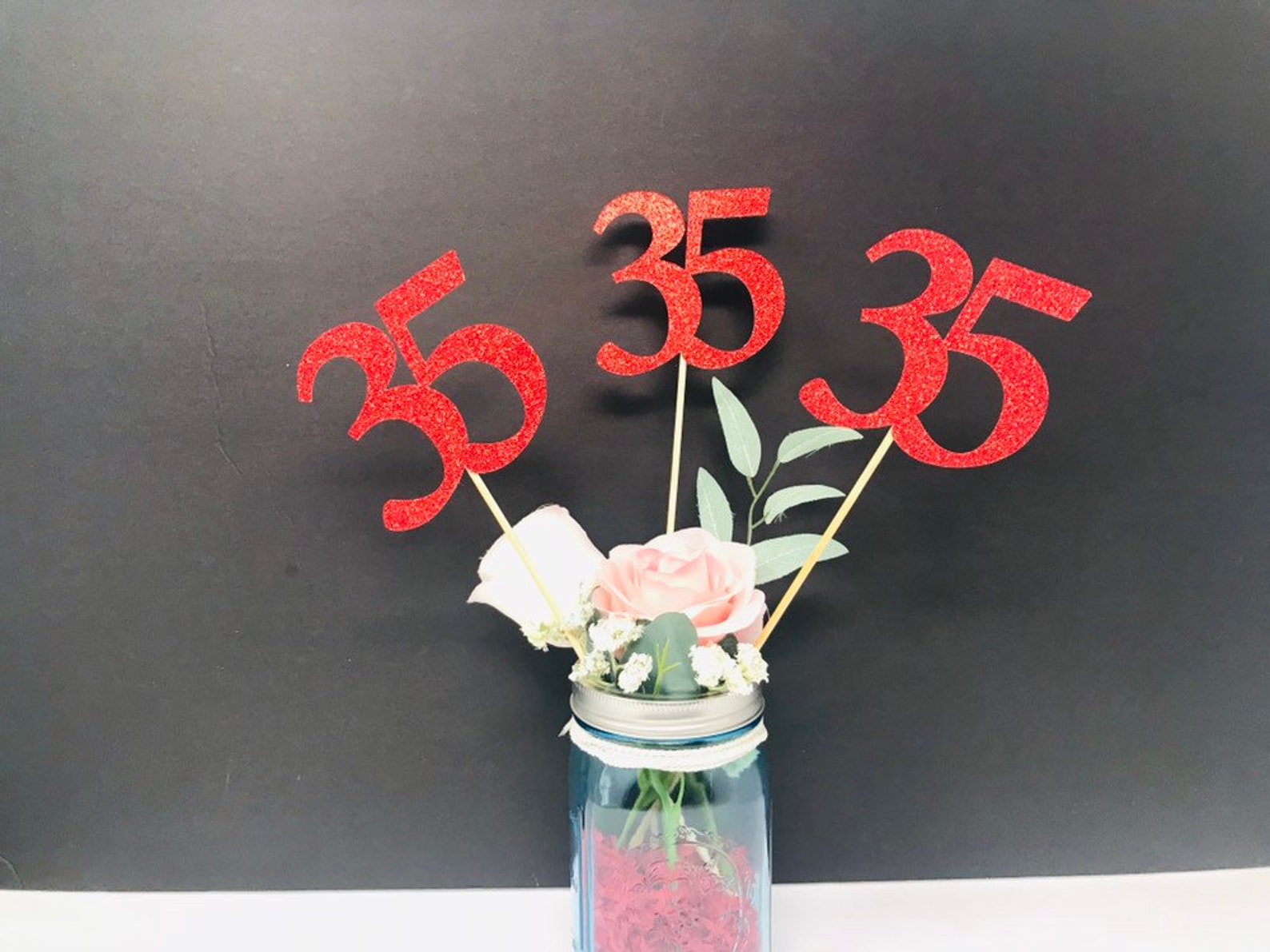 Birthday Centerpiece 35th Anniversary 35th Celebration 35th - Etsy