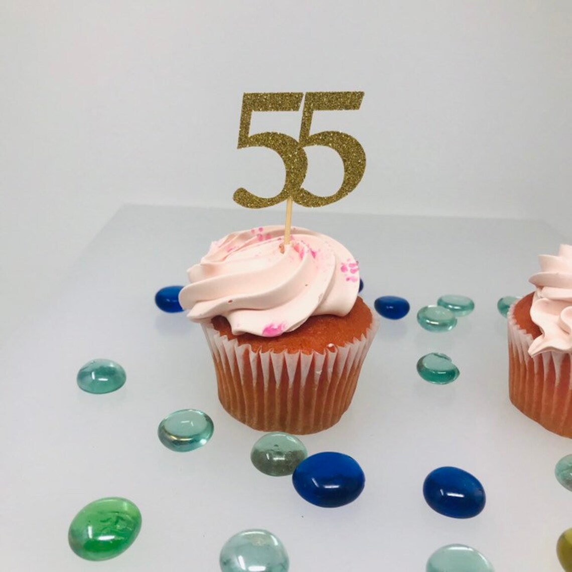 55th Birthday Cupcake Toppers Birthday Decoration 55th M - Etsy