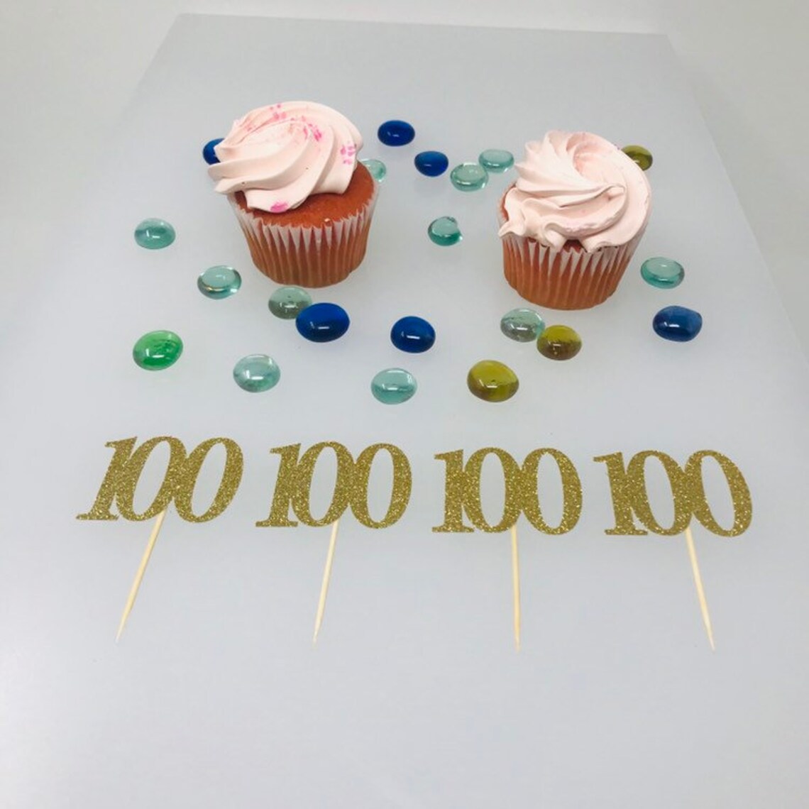 100th Birthday Cupcake Toppers Birthday Decoration 100 - Etsy