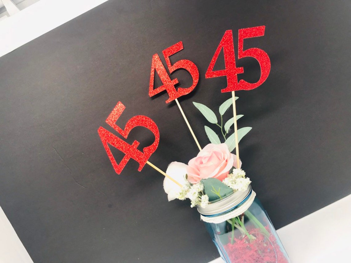 Birthday Centerpiece 45th Anniversary 45th Celebration 45th | Etsy