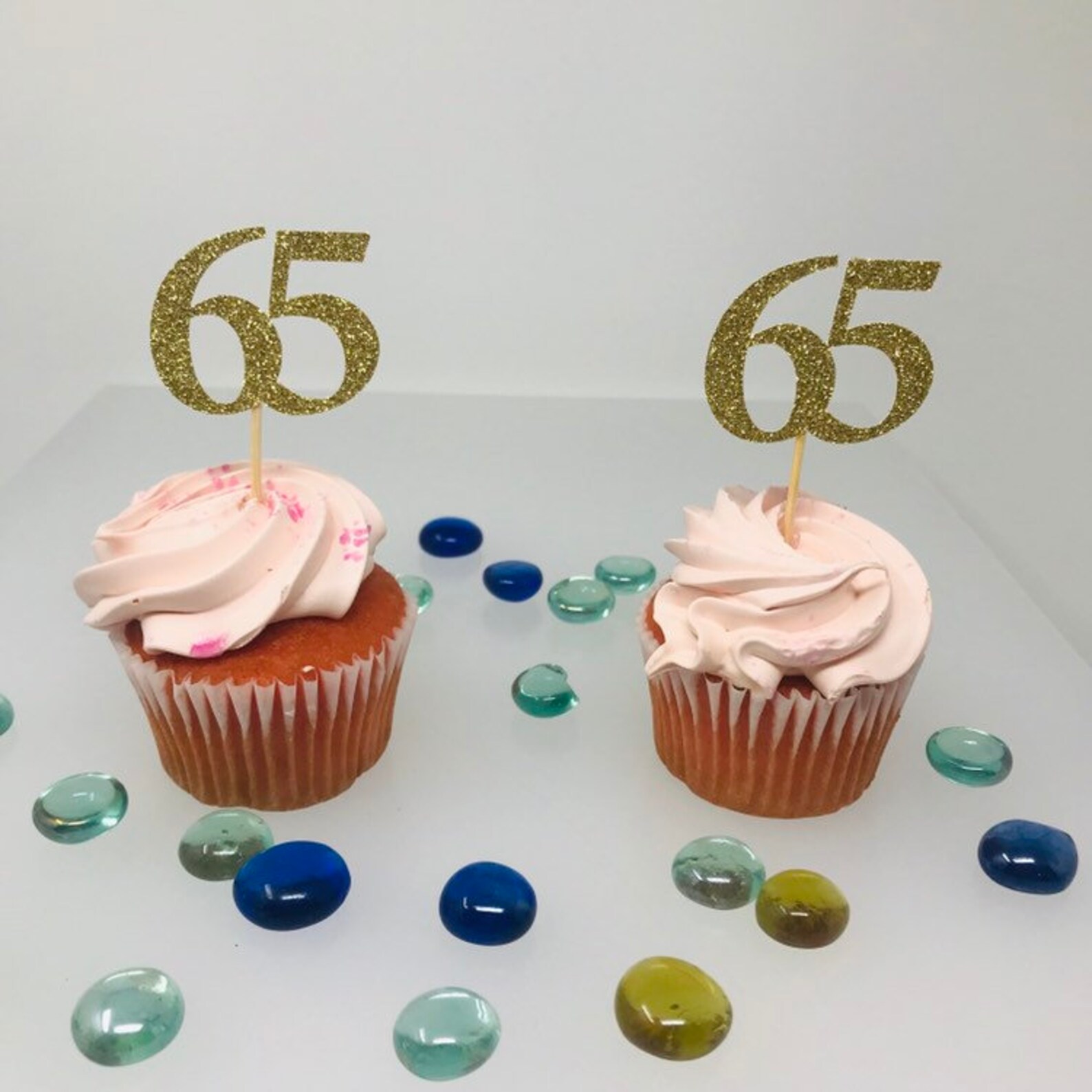 65th Birthday Cupcake Toppers, Birthday Decoration, 65 Cupcake Toppers ...