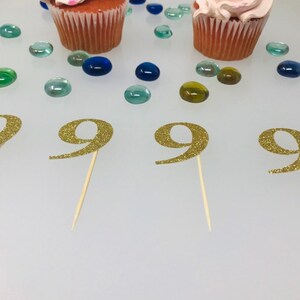 9th Birthday Cupcake Toppers, Birthday Decoration, 9th Birthday ...