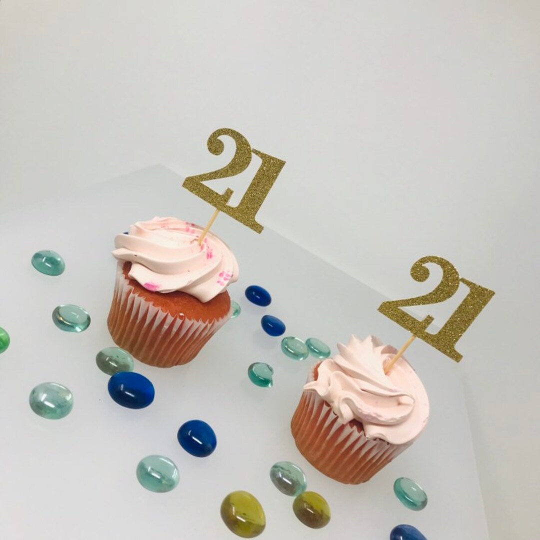 21st Birthday Cupcake Toppers, Birthday Decoration, 21st Birthday ...