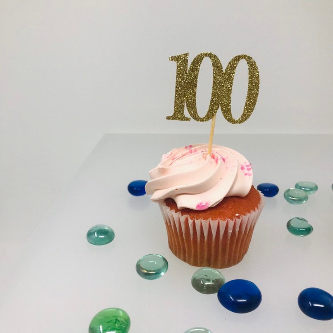 100th Birthday Cupcake Toppers, Birthday Decoration, 100 Cupcake Topper ...