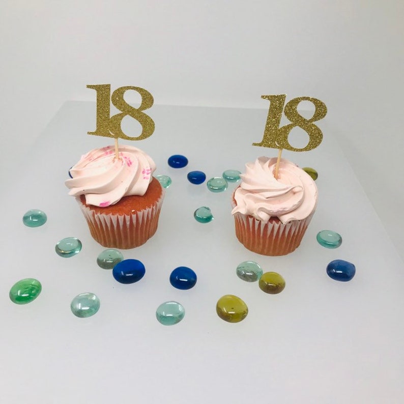 18th Birthday Cupcake Toppers, Birthday Decoration, 18th Birthday ...