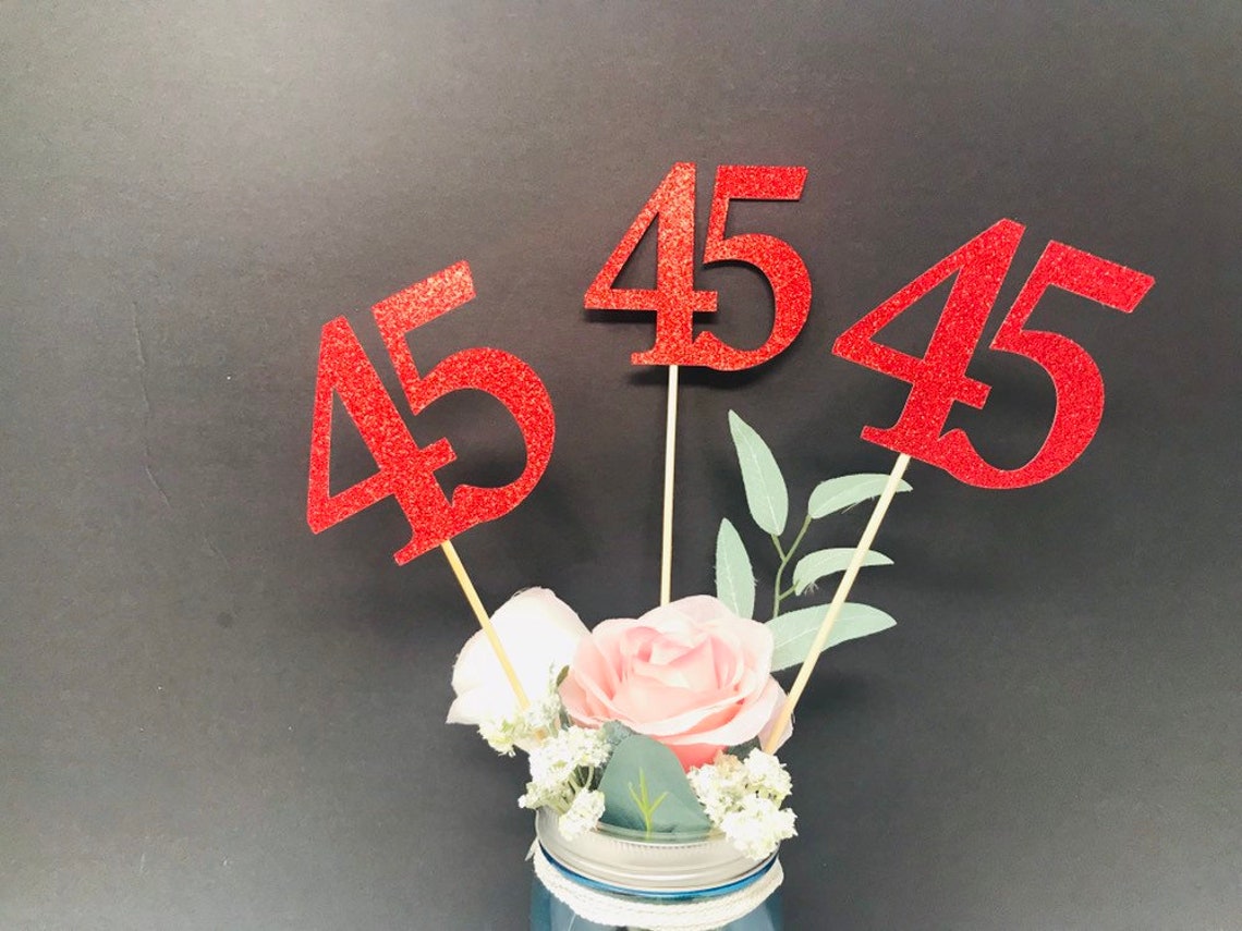 Birthday Centerpiece 45th Anniversary 45th Celebration 45th | Etsy