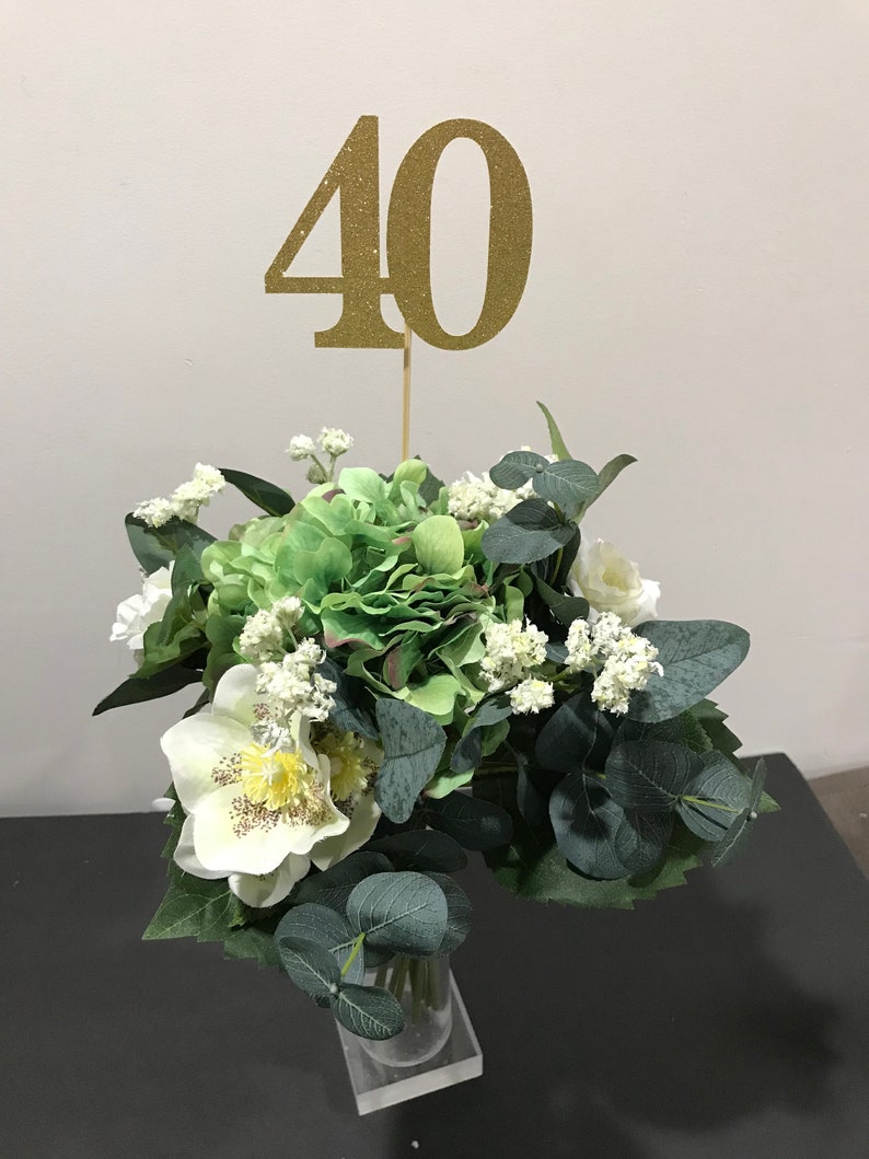 Set Of 3 Sticks Birthday Centerpiece 40th Anniversary 40th Etsy