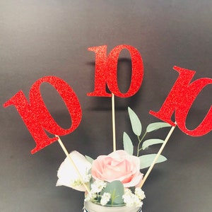 Birthday Centerpiece, 10th Anniversary, 10th Celebration, 10th Birthday ...