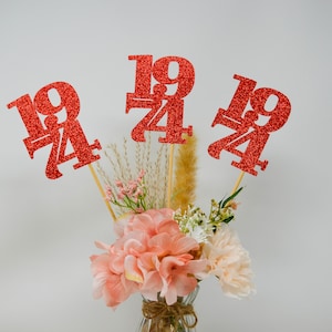 Set of 3 Sticks, 1974 Class Reunion Centerpiece, 50 Years Class ...